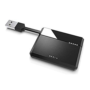 Portable CAC Card Reader DOD Military Smart Card Reader, Universal Compatibility, for Mac/Windows with LED Indicator, Compact PIV & ID Chip Card Reader, Cable Management AKERU [EAO-10]