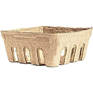 Juvale Pulp Fiber Berry Basket for Fruit (1/2 Pint, 4 x 4 x 1.81 Inches, 60 Pack)