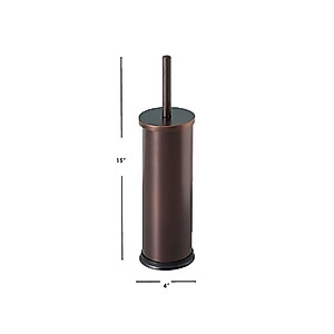 Home Basics Toilet Bowl Brush with Holder For Bathroom Storage, Bronze