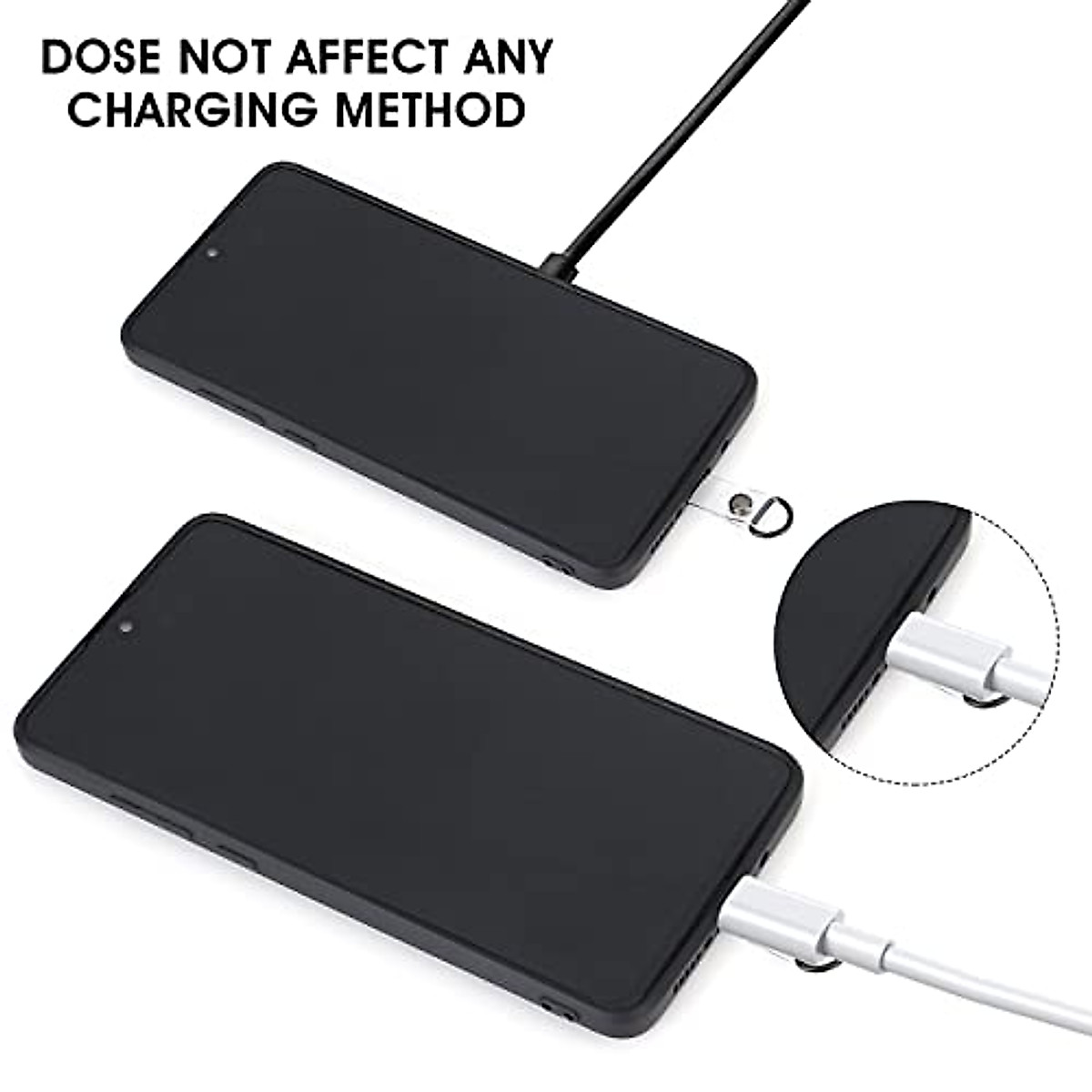 Cobee Universal Phone Tether Tab, 8 Pcs PVC Wrist Phone Lanyard Strap Tether Tab with D-Buckle, Phone Strap Replacement Part for Cell Phone, Safety Lanyard Patch for Safety Drop Protection(White)