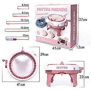 Yohencin Knitting Machine 48 Needles, Spinning Knitting Loom Circular Weaving Loom Knitting Board Rotating Double Knitting Loom Machine, DIY Portable Scarf Hat Socks Gloves Toys for Adults and Kids