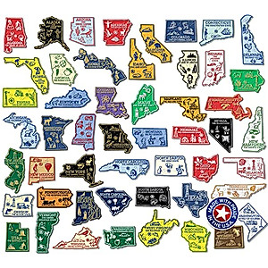 Original U.S. State Magnet Set by Classic Magnets, 51-Piece Vintage Magnet Set, Collectible Souvenirs Made in The USA