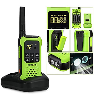 Retevis RT49P Waterproof Walkie Talkies, IP67 Floating 2 Way Radio, NOAA Walkie Talkie, 1200mAh Rechargeable AA Batteries, SOS Flashlight Two Way Radio for Skiing Kayaking 2 Pack