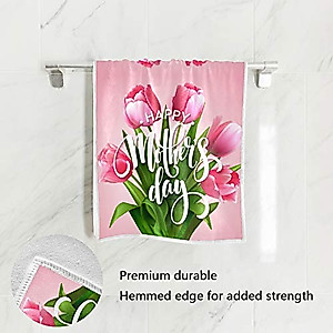 senya Soft Hand Towels, Mother's Day Blooming Tulip Flowers Highly Absorbent Hand Towels for Bathroom