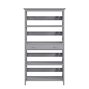 Convenience Concepts Oxford 5 Tier Bookcase with Drawer, Gray