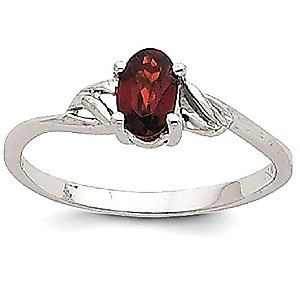 IceCarats 14K White Gold Red Garnet Ring January Birthstone Jewelry Size 7.00