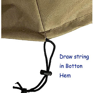 ProHome Direct Heavy Duty 40Inch Square Fire Pit Cover, UV and Water Resistant, 40"Lx40"Wx28"H,Black/Beige