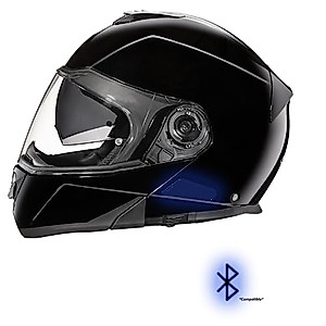 Daytona Glide Helmet - Hi Gloss Black - Lightweight Dirt Bike Helmet with Anti-Scratch Shield - DOT Approved Anti Fog Helmet with Dual Density EPS Liner - Bluetooth Compatible - XL - 4.13 Pounds