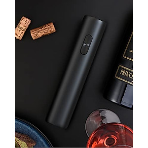 SonicPower Electric Wine Opener Set, Uncork without Effort, Open Serve & Preserve Attachments, Battery Operated, Sleek Black Finish
