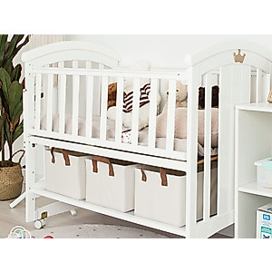 StorageWorks Storage Bins For Shelves With Metal Frame and Fabric Storage Box with PU Handles