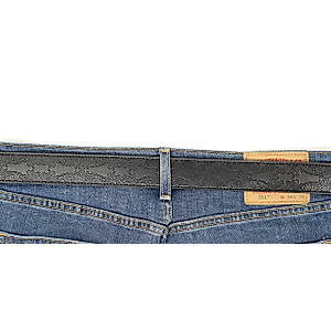 BC Belts Leather Belt Strap with Tooled Western Floral Leaf Embossed Pattern 1.5" Wide with Snaps (Black-S)