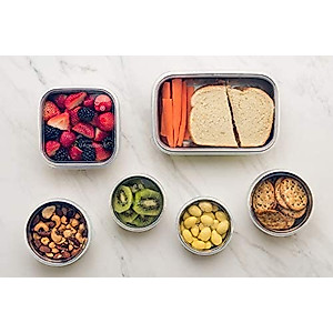 U-Konserve Stainless Steel Round Food-Storage Lunch Container 9oz - Clear Silicone Lid - Leak Proof and Airtight - Dishwasher Safe - Plastic Free