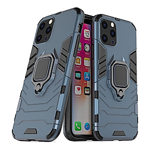 Arseaiy Case for Samsung Galaxy S9 Plus Phone Case Cover with Kickstand Carbon Fiber Silicone Bracket Phone Holder Shockproof Bumper Slim Fit Telephone Shell Blue