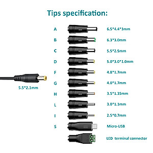 Basicvolt 18W DC 12V Power Supply Universal Power Adapter 3V 4.5V 5V 6V 7.5V 9V 12V 1A 1.5A AC DC Power Cord for LED Strip Light Router Speaker CCTV Camera Tablet and More Household Electronics