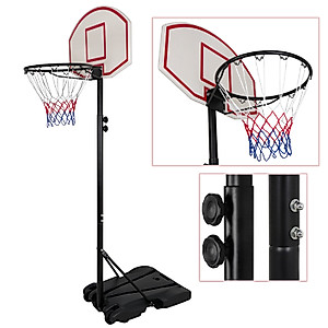 LEMY Portable Basketball Hoops Goal System with Wheels, Height Adjustable Outdoor Basketball Stand for Kids/Adults Indoor, 28 Inch Backboard