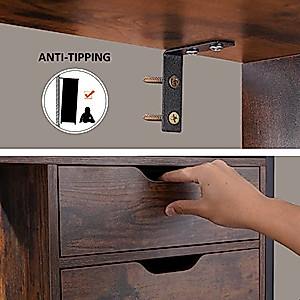 NAIYUFA Bookcase, 4-Tier Bookshelf with 2 Drawers,Book Shelves Display Shelf for Living Room, Bedroom, Home Office