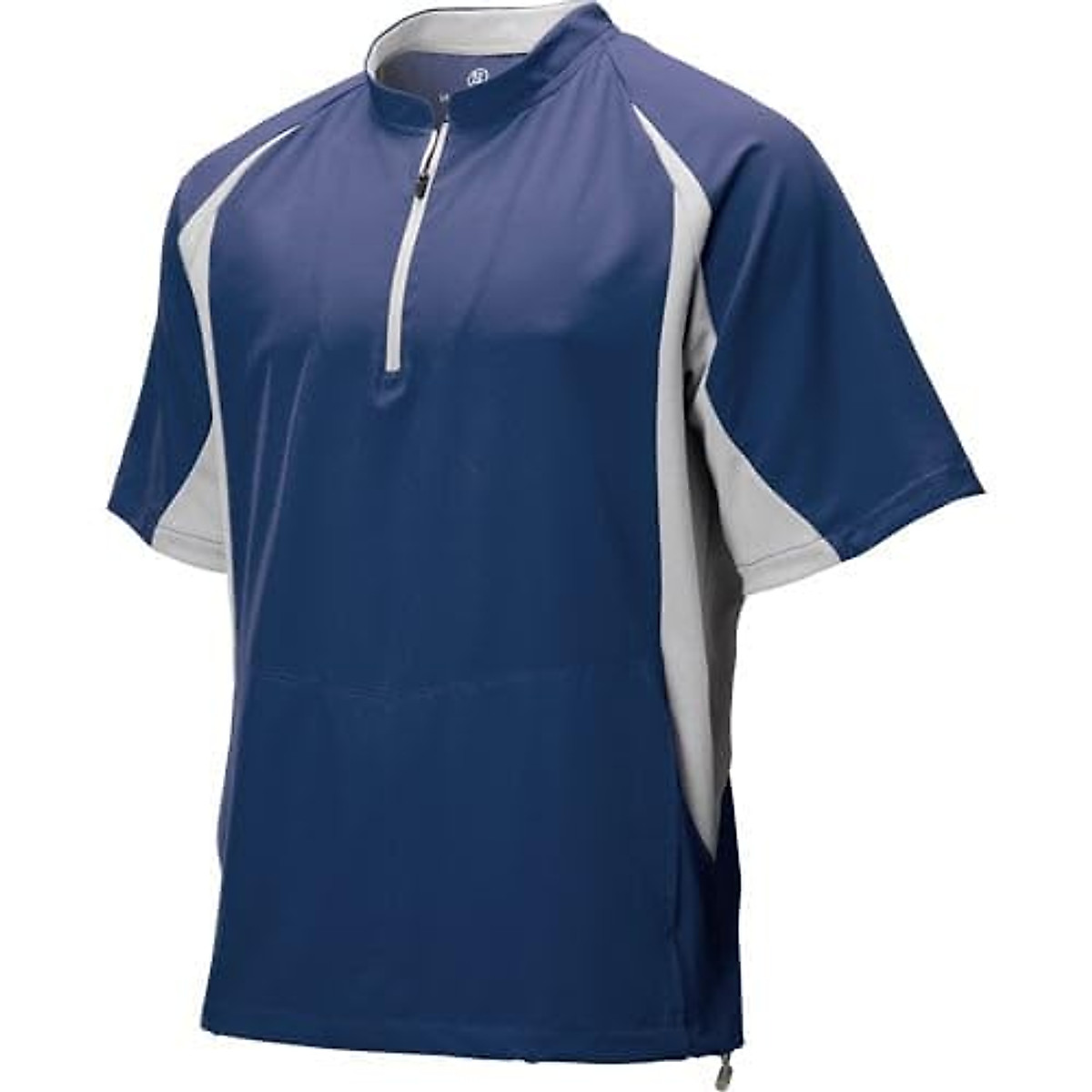 Wire2wire Men's Performance Short Sleeve Baseball Cage Jacket Navy/Grey 2XL
