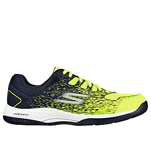 Skechers Men's Viper Court-Athletic Indoor Outdoor Pickleball Shoes with Arch Fit Support Sneaker, Yellow/Navy, 10