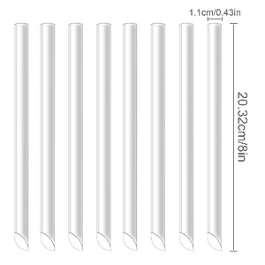 200 Clear Boba Plastic Drinking Straws, Disposable Jumbo Smoothie Straw for Bubble Tea,Extra Large and Wide,0.43" Wide x 8" Long,BPA Free Perfect Match for Milkshake or Slushies,Food Grade