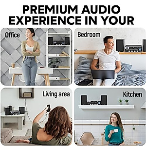 Magnavox MM451 3-Piece Tray Loading CD Shelf System with Digital PLL FM Stereo Radio, Bluetooth Wireless Technology, and Remote Control in Black | LCD Display | AUX Port Compatible |