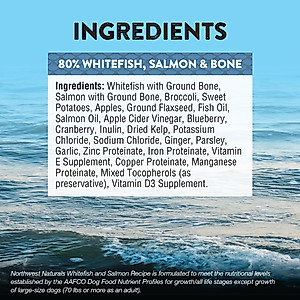 Northwest Naturals Freeze-Dried Whitefish & Salmon Dog Food - Bite-Sized Nuggets - Healthy,-Limited Ingredients, Human Grade Pet Food, All Natural - 12 Oz