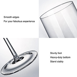 Hiceeden 4 Pack 15 Oz Square Red Wine Long Stemmed Glasses, Modern Goblet Champagne Flutes Glasses, Crystal Clear White Wine Stemware for Party, Dinner, Banquet, Wedding, Housewarming Gift