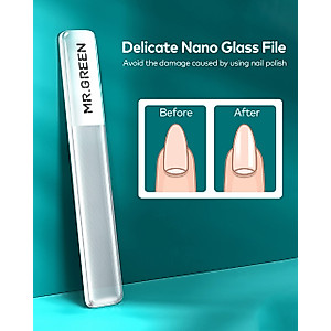 MR.GREEN 3pcs Stainless Steel Nail Clippers Set ，Pink Manicure Pedicure Set with Nail Clippers&Glass Nail File&Tweezers ，Medical Grade Grooming Kit with Travel Case Gift Box for Man and Woman