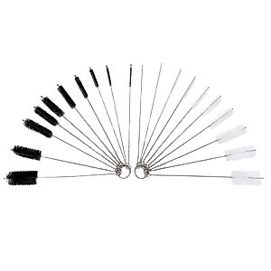 Dahszhi 20Pcs 10 Sizes Humidifier Brush Cleaner Bottle Brush Small Diameter Drinking Straw Cleaning Brush,Black and White