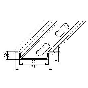 DIN Rail - 400 mm (~16 Inch(15.7")) New Pre-Cut 35x7.5mm Slotted Steel RoHS Compliant Plated
