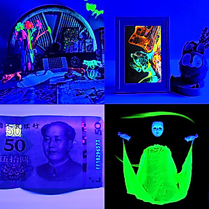 GREENIC USB Black Light Lamp, 5V 5W 395nm UV Led Blacklight with Gooseneck and Clamp for Art Resin Curing, Gel Nail, Poster, Glue, Halloween Makeup, Face Paint, Room, Bedroom, Glow Party Decorations