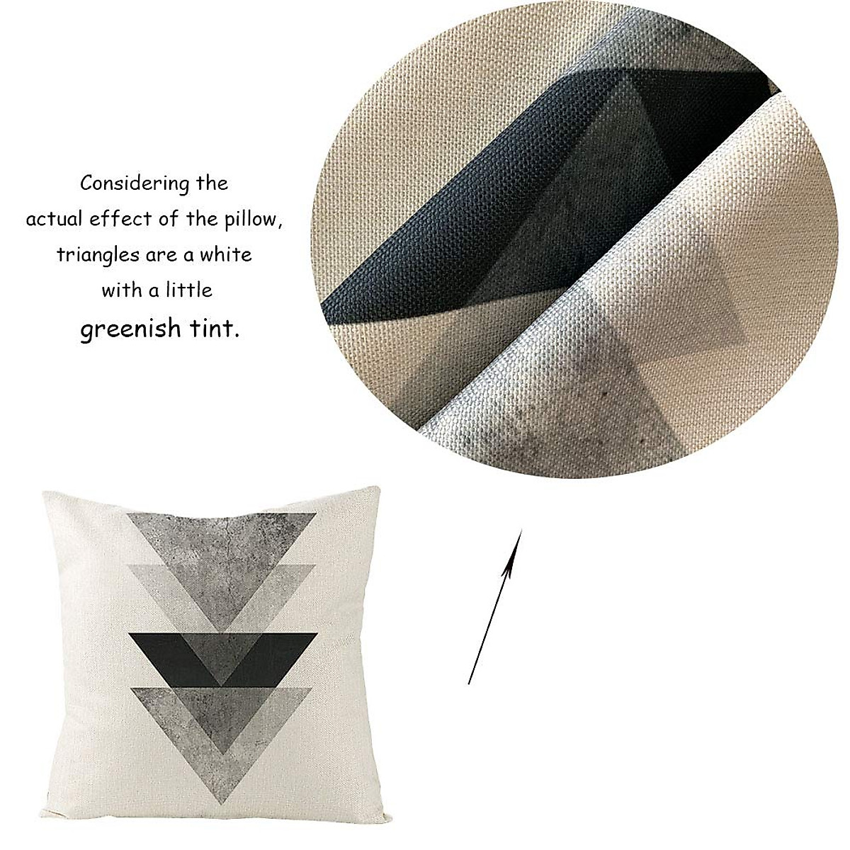 IcosaMro Throw Pillow Covers Black and White Pillow Cases Set of 4 Arrow Mountain 18x18 Decorative Square Zippered Cotton Linen Cushion Cover Room Sofa Decor