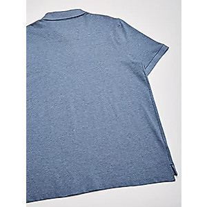 Nautica Men's Short Sleeve Solid Cotton Pique Polo Shirt, Deep Anchor Heather, X-Large