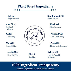 Blue Nectar Moisturizer Face Cream, Ayurvedic Anti Aging Wrinkle Cream for Aging Skin |Ancient blend of Saffron & Turmeric for Skin Firming | With Plant Based Collagen Booster(Women, 14 Herbs,1.7 Oz)