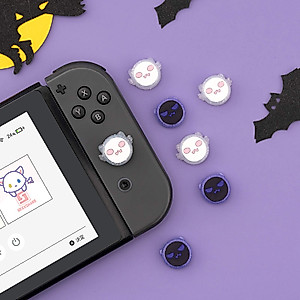 GeekShare 4PCS Cute Ghost Halloween Thumb Grip Caps,Soft Silicone Joystick Cover Compatible with Nintendo Switch/OLED/Switch Lite