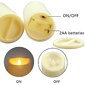 2WDECOR Outdoor Battery Operated Flameless Candles with Cycling Timer, Realistic Flickering Plastic Fake Electric LED Pillar Lights for Garden Wedding Party Halloween Christmas Decor 3x5 Inches 3-Pack