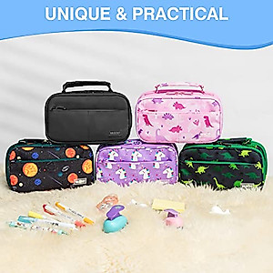 VASCHY Pencil Case, Large Pencil Pouch with Compartments for Middle School,Work,Office Pen Organizer Holder School Supply Black