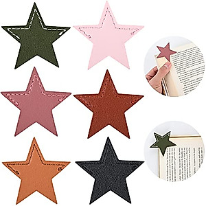 VAIPI 6 Pcs Leather Star Bookmarks Corner Page Bookmark Personalized Reading Book Marks Accessories Cute Reading Lover Gifts for Women,Kids, Men,Book Lovers, Bookworms,Page Markers for Teacher Reading
