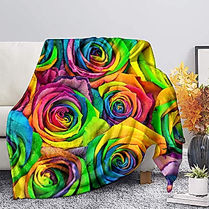 ZERODATE Green Weed Pot Marijuana Leaves Throw Blanket for Home Decor Soft and Fuzzy Warm Microfiber Bed Blankets for Adult Kids-XS