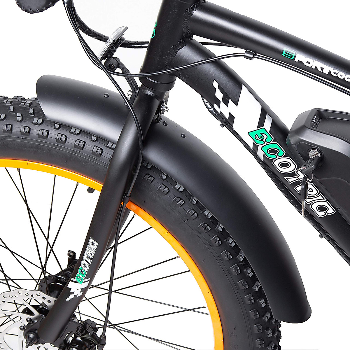 ECOTRIC Rear Rack + Front & Rear Fenders Fit ECOTRIC 26" Fat Tire Ebike, 26" Rocket Ebike
