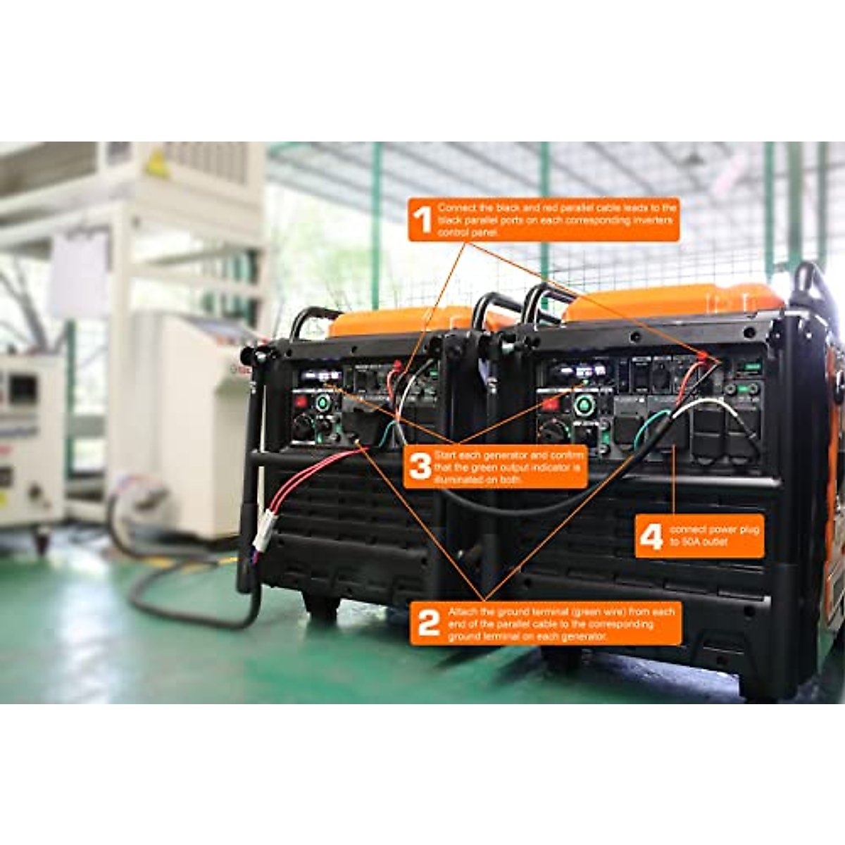 GENMAX Parallel Cable Kit Operation Inverter Generator Use with 50A Parallel Kit（GM9000PK）