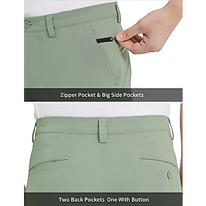 Bakery Men's Golf Pants Stretch Tech Performance Slim Fit Flat Front Golf Pant Pea Green 30W