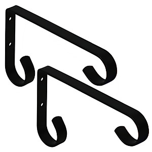 Harrier Hardware Metal Plant Hangers Outdoor - Wall Mounted Hanging Plant Bracket, 6 Inches, Set of 2, Ideal for Small Plants, Bird Feeders, Wind Chimes (Black)