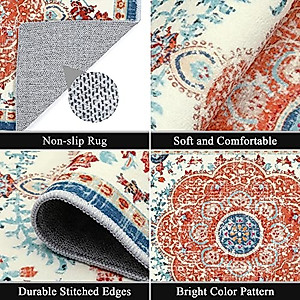 Ileading Boho Kitchen Rugs Sets 3 Piece with Runner Non Slip Kitchen Mats for Floor Washable Bohemian Runner Rug Kitchen Floor Mat Carpet for Hallway Laundry Room Door Office Sink