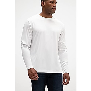 DEVOPS Men's 3Pack UPF 50+ Dri fit Workout Moisture Wicking Long Sleeve T-Shirt (Medium, Navy/Safty Green/White)