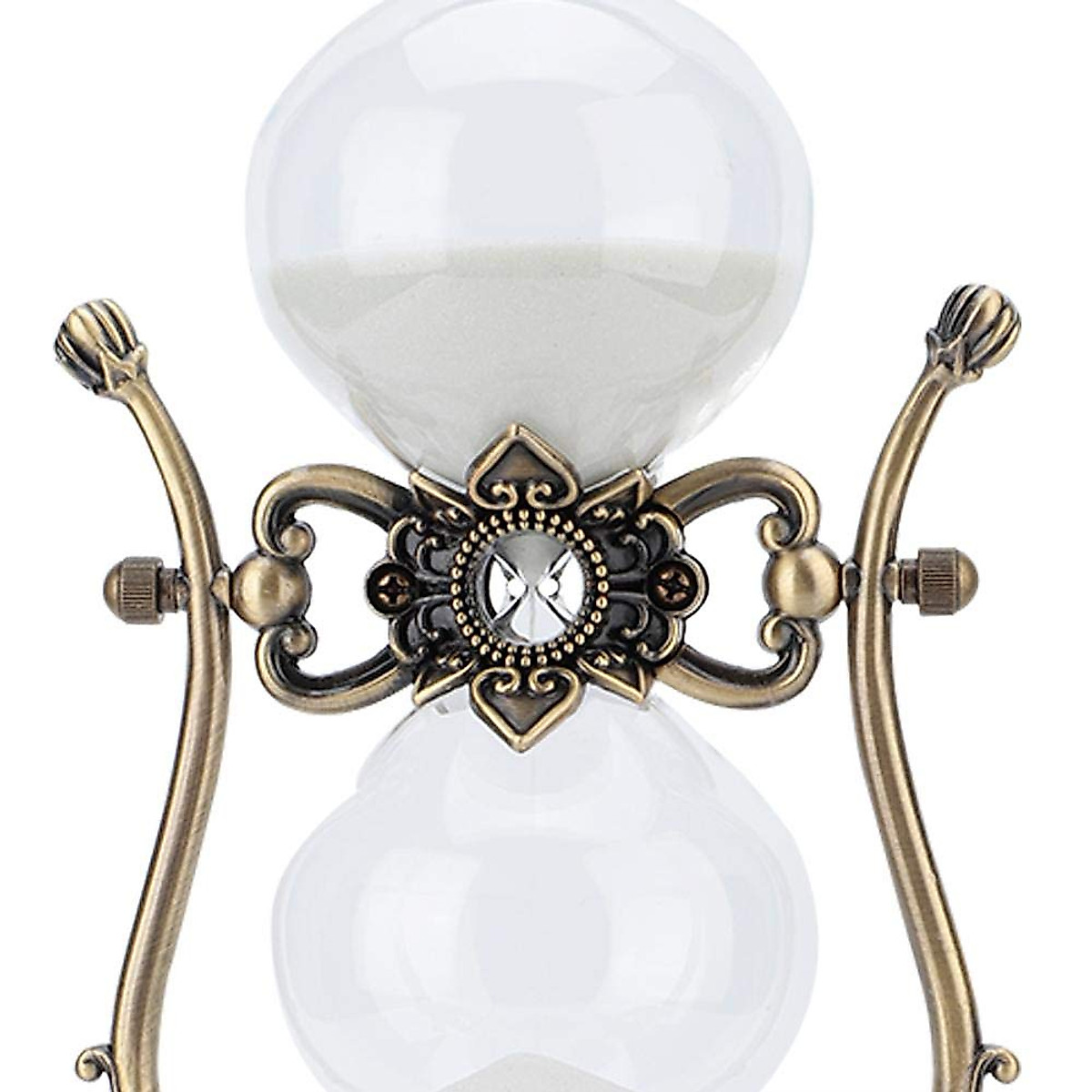 Hourglass Timer European Style Pattern 30 Minutes Rotating Sand Clock Timer Desk Decoration (Bronze)