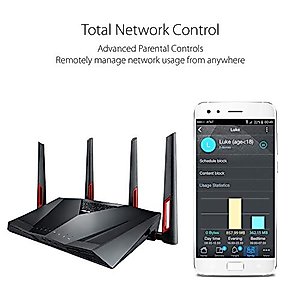 ASUS AC3100 WiFi Gaming Router (RT-AC88U) - Dual Band Gigabit Wireless Router, WTFast Game Accelerator, Streaming, AiMesh Compatible, Included Lifetime Internet Security, Adaptive QoS, MU-MIMO