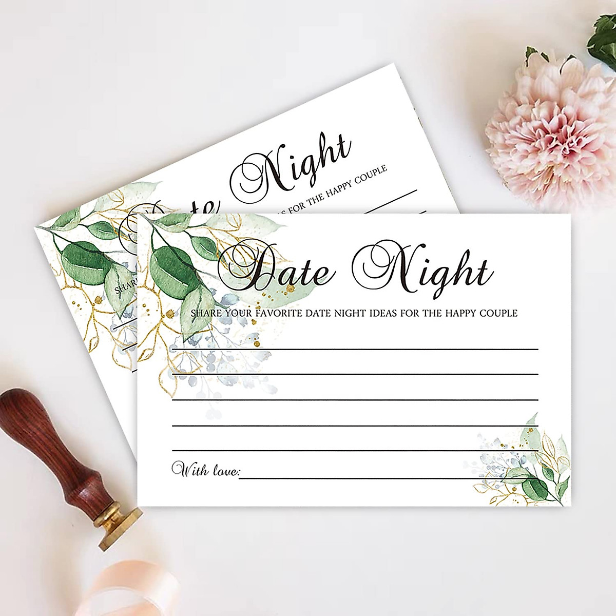 FARHTINANFX Date Night Ideas Cards, Perfect for The Bride and Groom, Husband, Wife, Boyfriend, Girlfriend, Anniversary, Bridal Shower Game 50 Advice Cards (4" x 6")