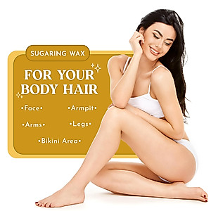 MOOM Organic Brazilian & Bikini Wax Kit - Hair Removal Glaze with Cucumber & Green Tea, Ideal for Sensitive Skin - Includes 18 Reusable Waxing Strips & 6 Waxing Application Sticks - 3 oz. Jar, 1 Pack