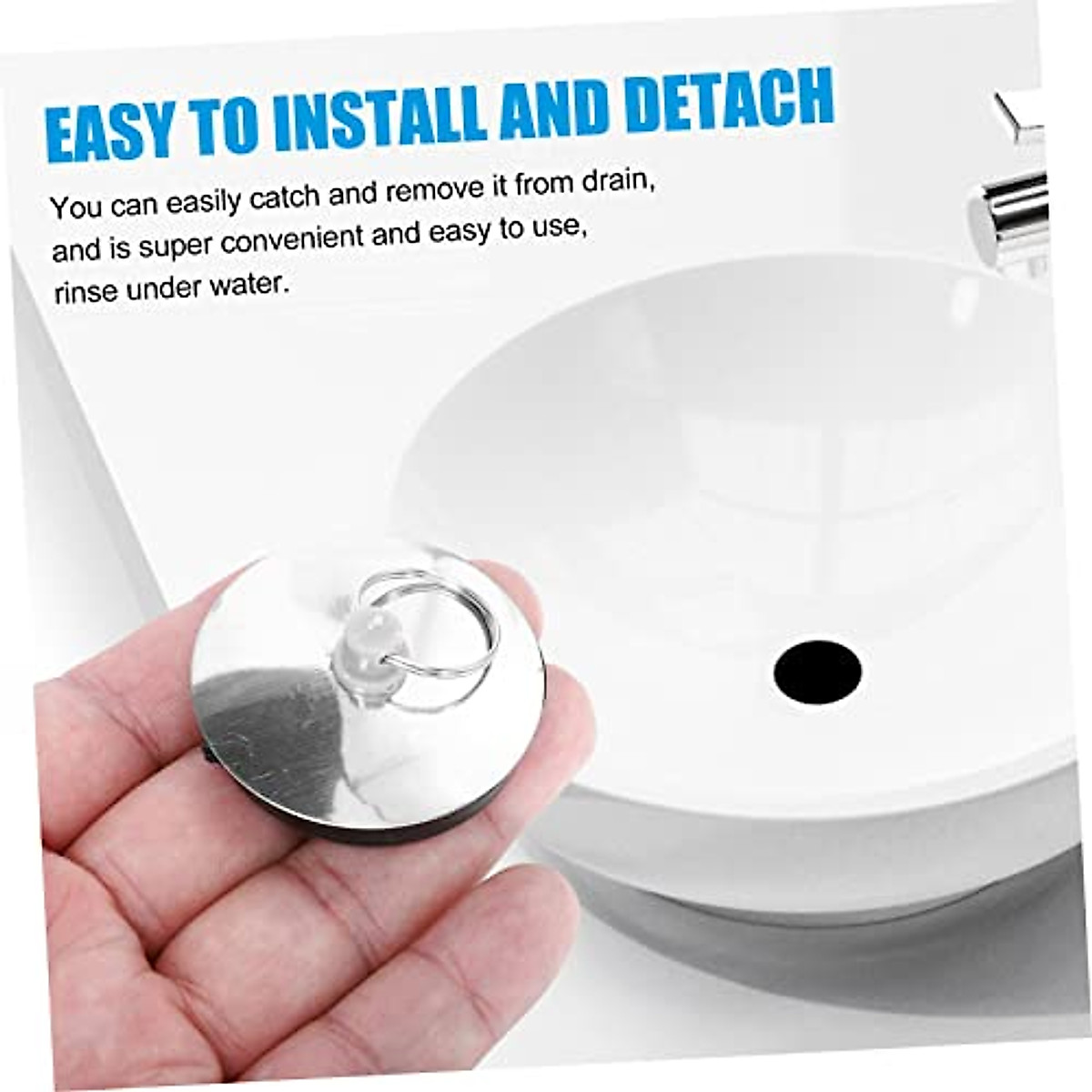 SOESFOUFU 9 Pcs Sink Stopper Bathtub Accessories Bathtub Drain Stoppers Hard Case with Foam Hotel Bathtub Clog Tool Kitchen Drains Stopper Bath Tub Accessories Water Stopper Silver Rubber