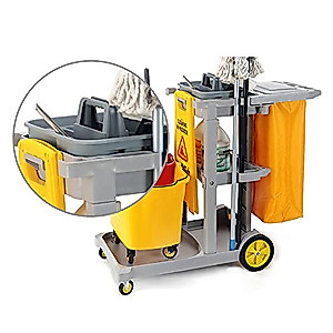 ZOAJU Plastic Cleaning Supplies Caddy with Handle, Divided Cleaning Supply Carrier Organizer for Cleaning Supplies, Tools, All-Purpose Carry Caddy